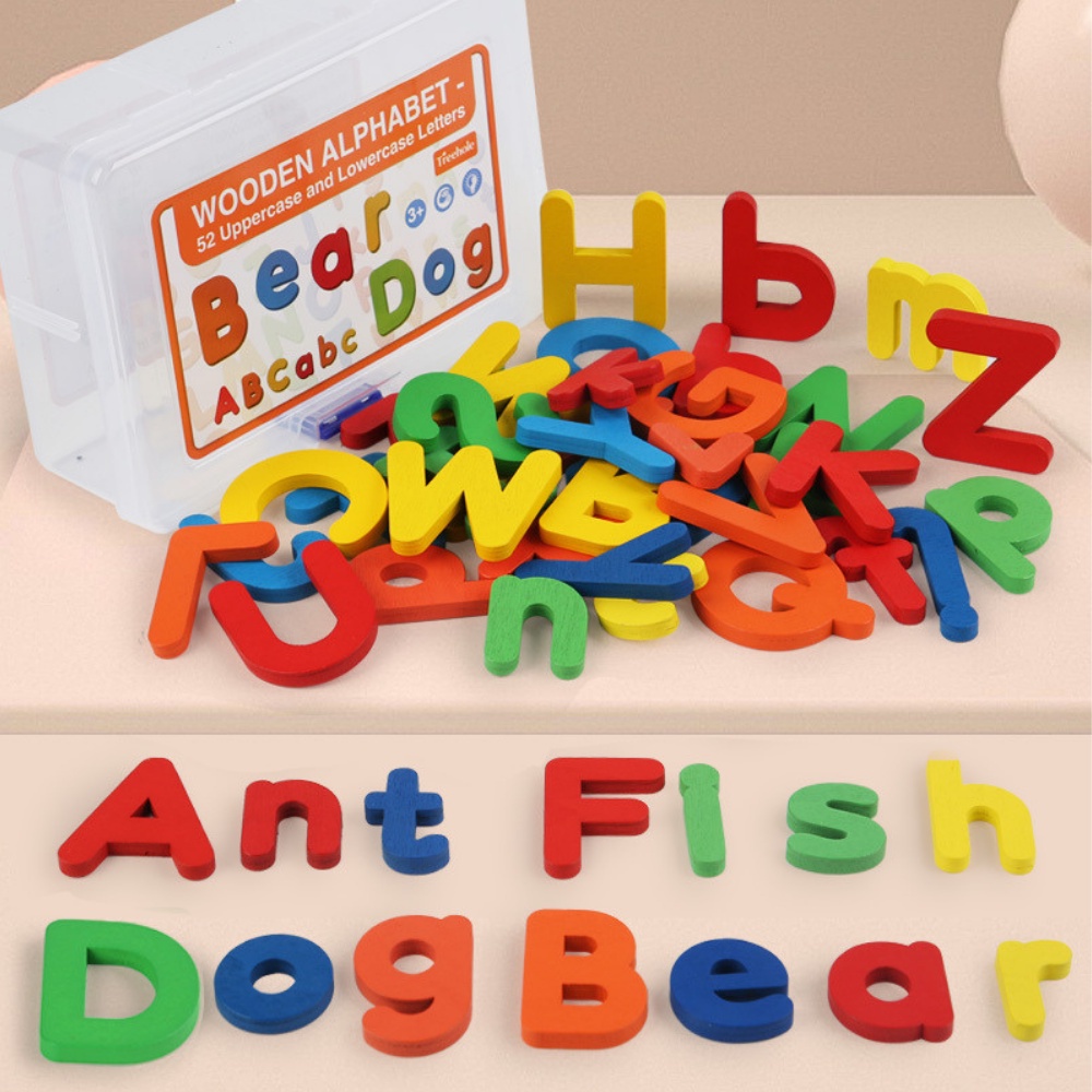 Wooden Alphabet Box Set 3D Alphabet Kids Early Learning Montessori ...