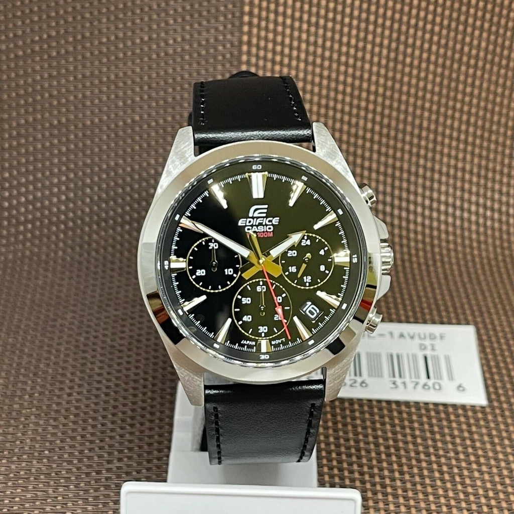 Casio Edifice EFV-630L-1A Simple Black Analog Chronograph Men's Sporty ...
