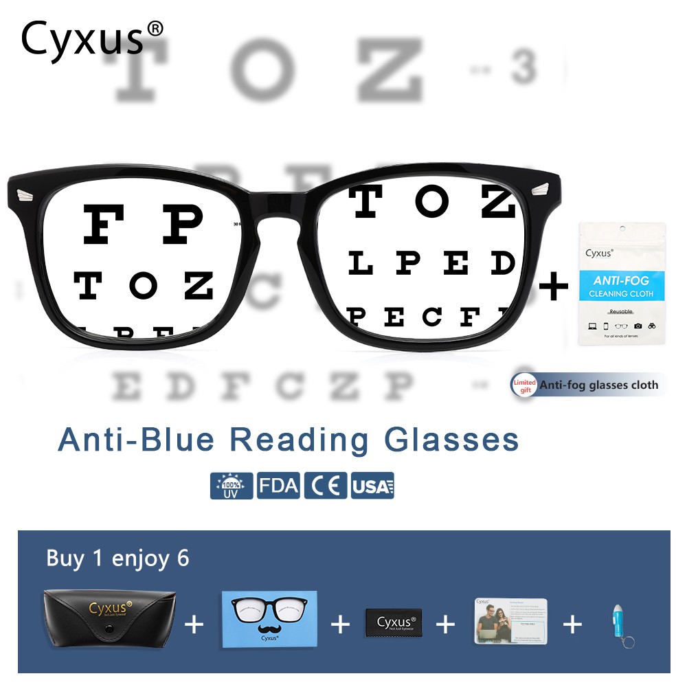 Cyxus 1.00 -4.00 Reading Glasses Anti Harmful Blue Light /UV400 ...