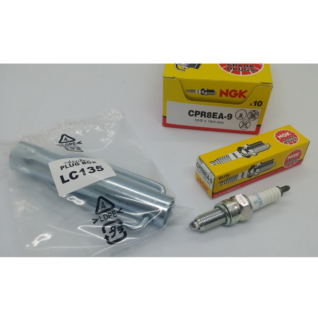 NGK SPARK PLUG ORIGINAL YAMAHA LC135 CPR8EA-9 / PLUG BOX OPENER LONG | Shopee Singapore