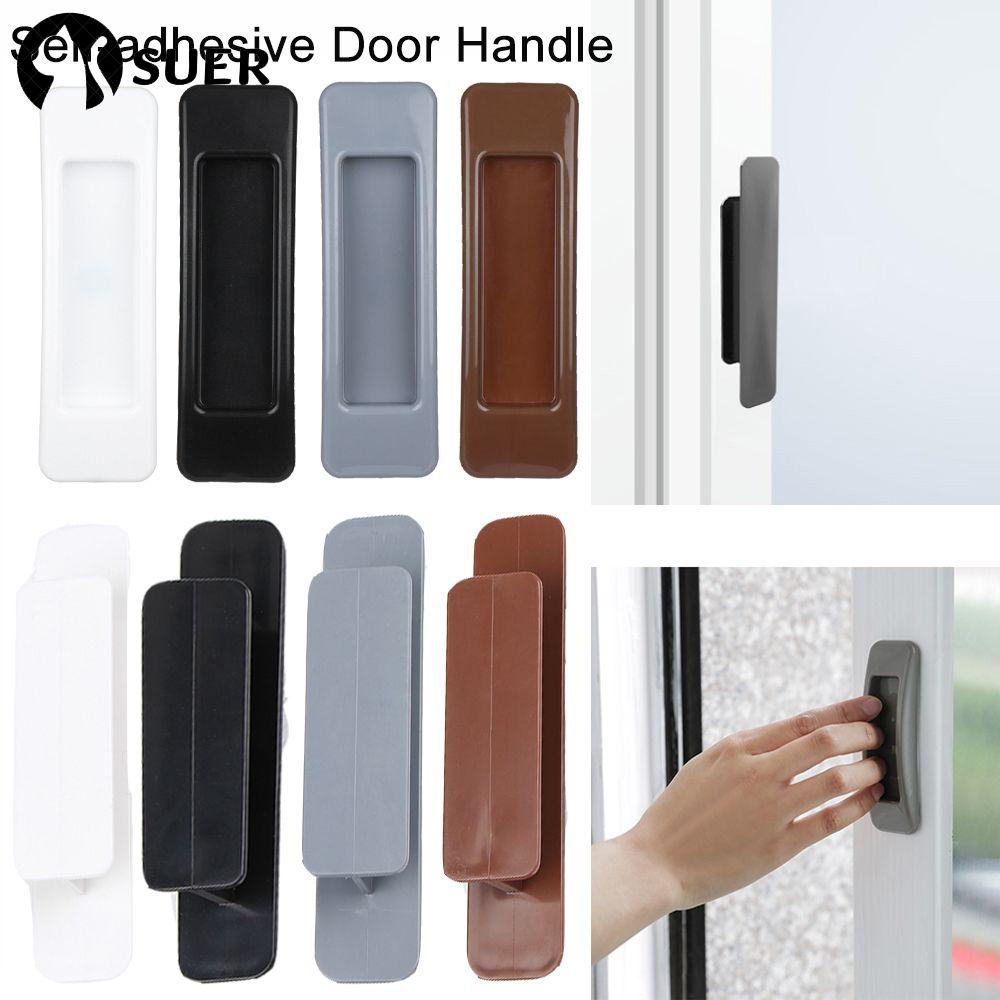 SUEBR 2Pcs Door Handle Punch-Free Cabinet Self-adhesive Glass Window ...