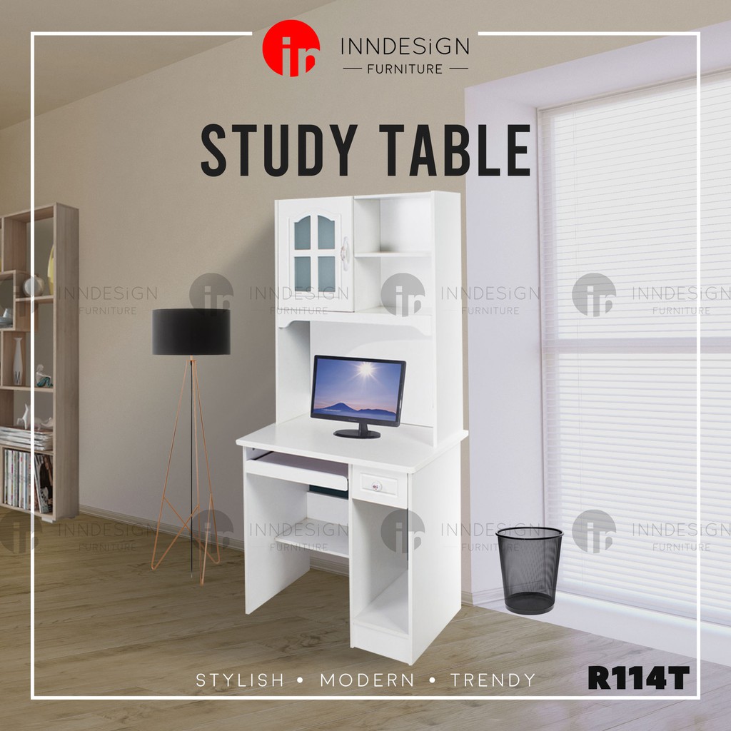 [LOCAL SELLER] Study Table / Computer Table With Top Shelf | Shopee ...