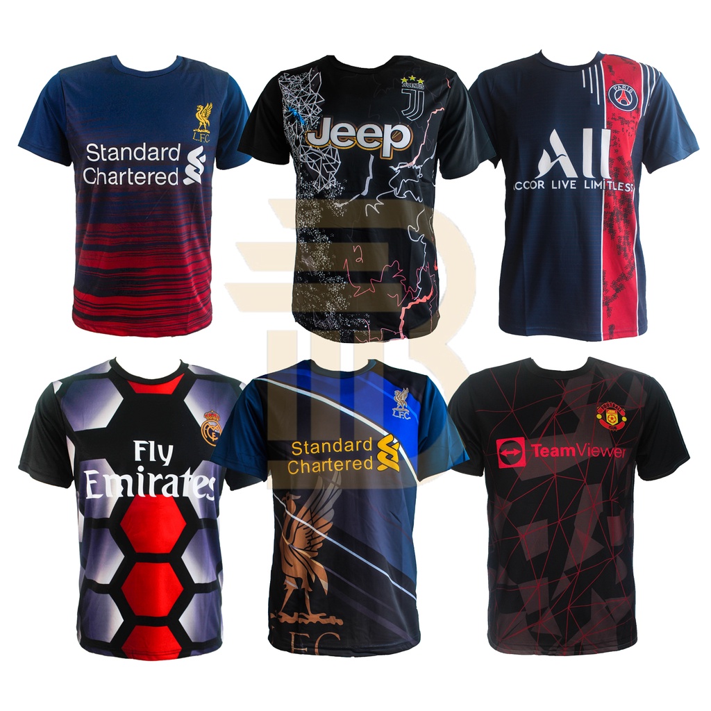 MEN JERSEY T-SHIRT FOOTBALL CLUB SOCCER SHORT SLEEVES (BAJU JERSI ...