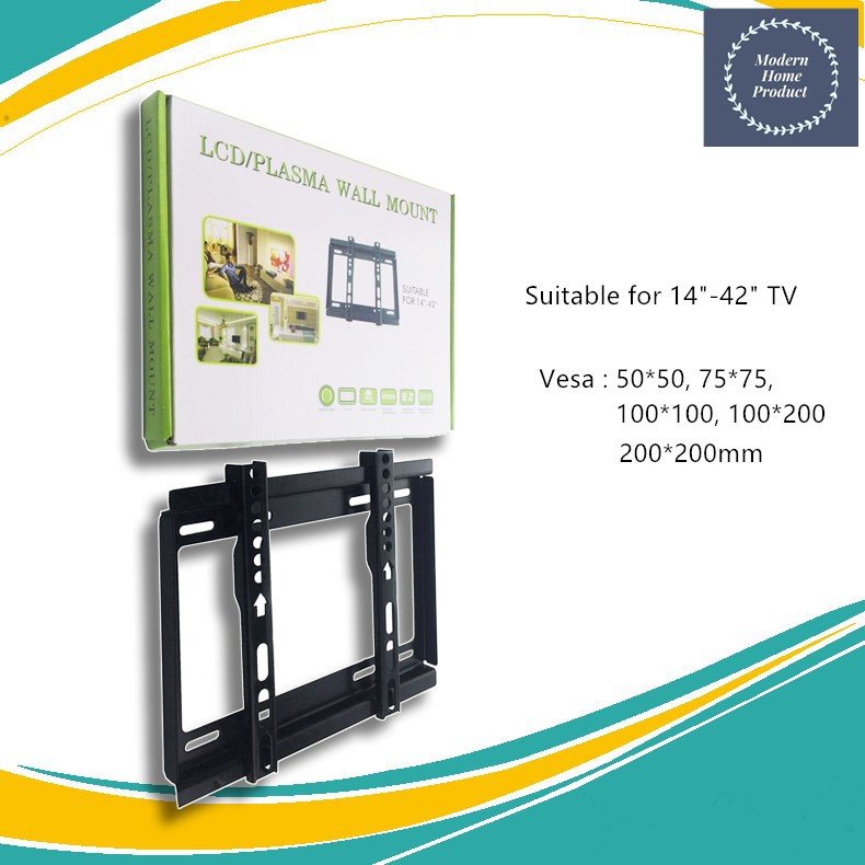 For 14 to 42 inch TV, Fixed/tilt TV wall mount TV bracket | Shopee ...