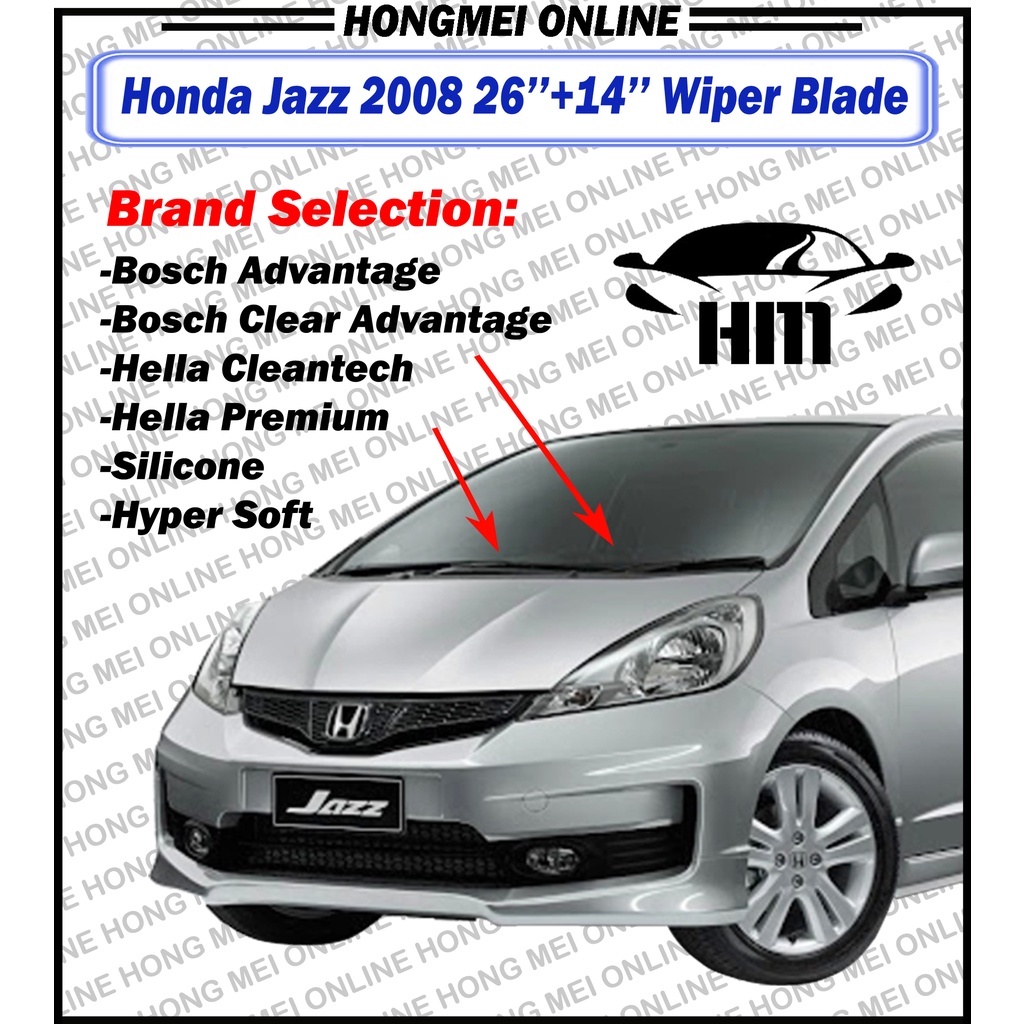 Honda Jazz 2008 Wiper Blade 14''+26'' (1 pair) | Shopee Singapore