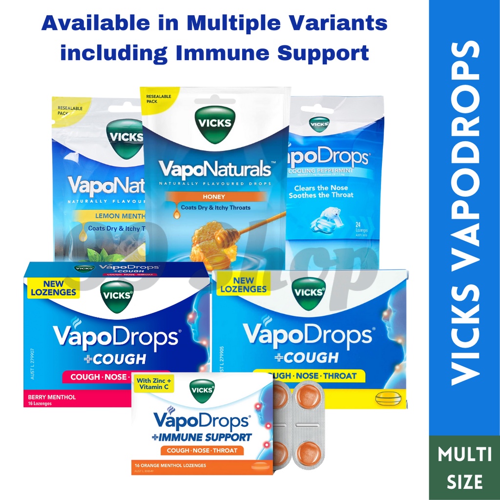 VICKS Vapodrops Multiple Variants including + Immune Support 16/36ss OR ...