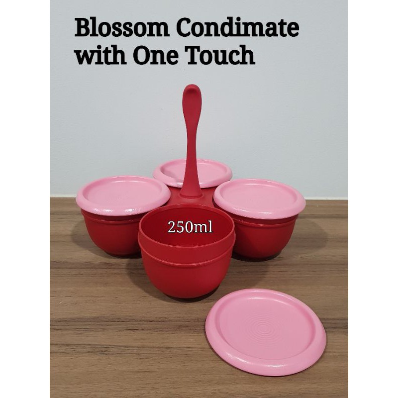 Tupperware Blossom Condimate w/One Touch Seal 250ml each (1)25.4cm(L) x ...