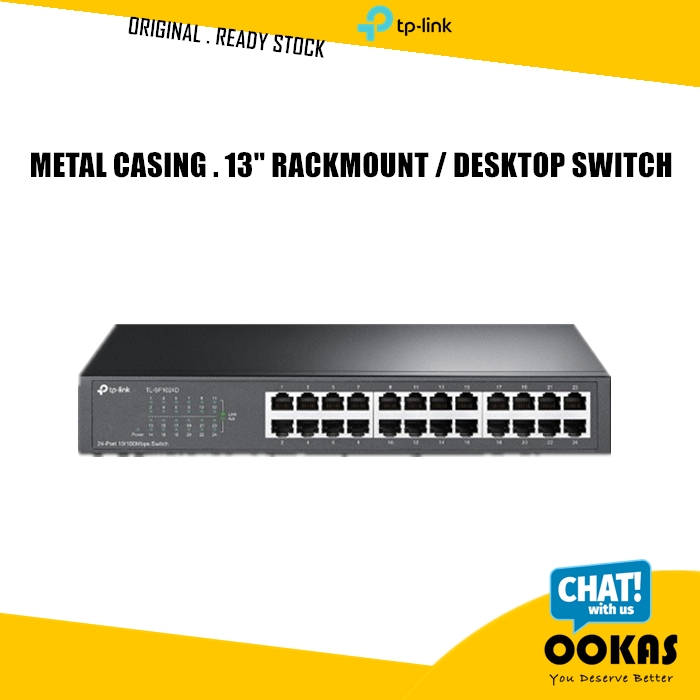 TP-LINK 24 Port Desktop Rack Mountable Network Ethernet Switch (13") TL ...