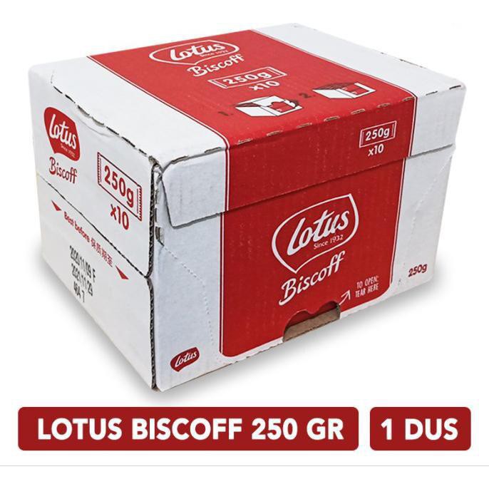 Lotus Biscoff Biscuits 250 grams 1 box contains 10 best packs | Shopee ...