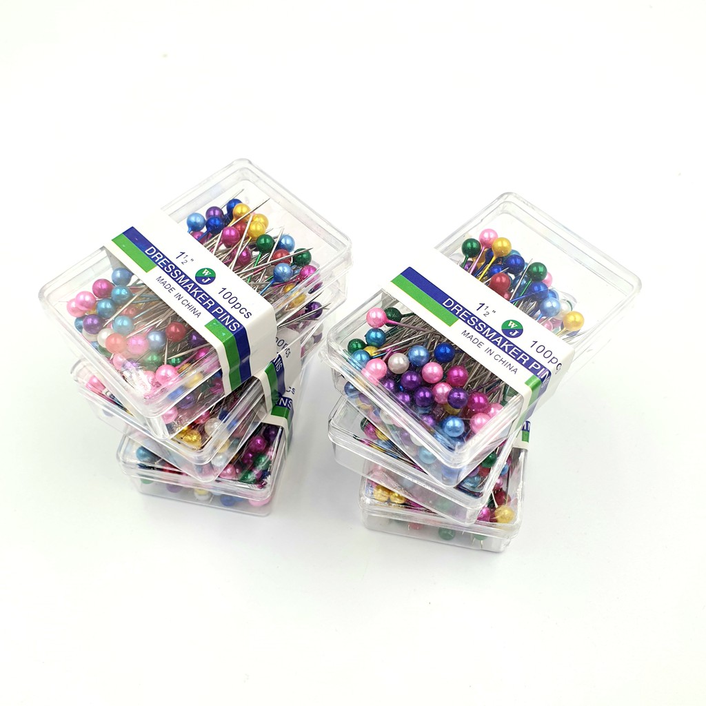 Push Pin Sewing Pins Round Pearl Head Pin Dressmaker Pin 1.5inch 100PCS ...
