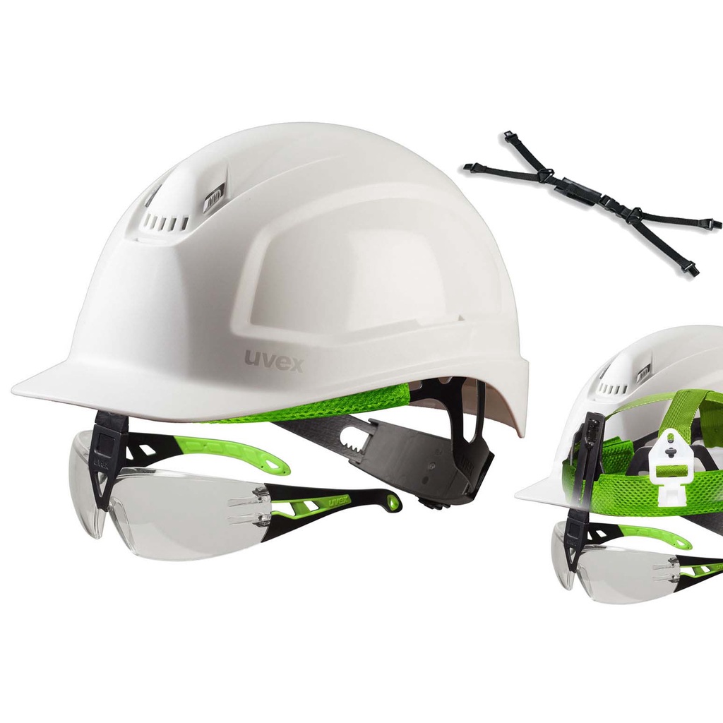 Uvex pheos IES – the comfort safety helmet w integrated spectacles clip ...