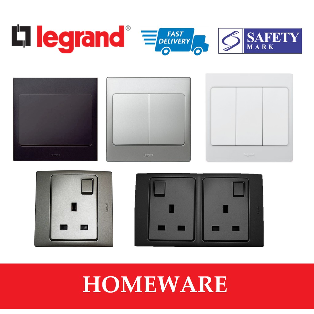 [SG Seller] Legrand Mallia Switch Socket Matt Black Silver White Ready ...