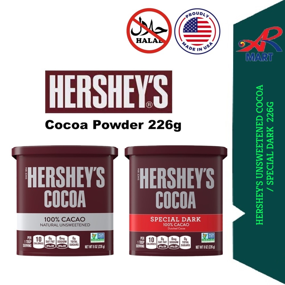 Hershey's Cocoa 100% Cacao Natural Unsweetened Special Dark Cocoa ...