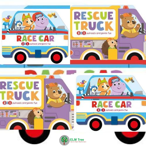 Pull Back Book : Race Car/Rescue Truck (Igloo) | Shopee Singapore