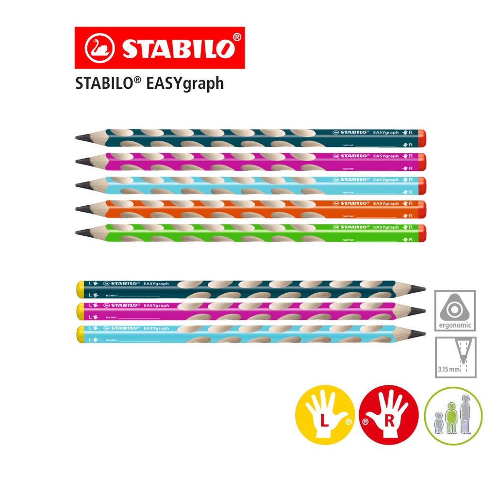 STABILO EASYgraph 2B Original From Germany. Pencil For Kids Writing ...