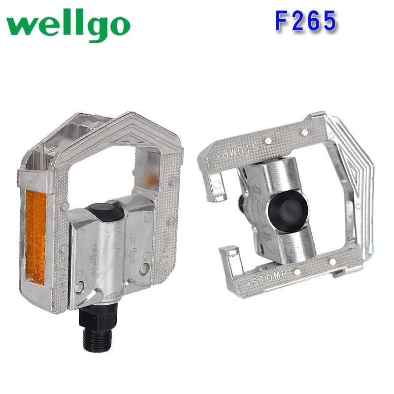 WELLGO F265 Bike Pedals Foldable Collapsible Pedal DU Bearing With Reflector For Brompton Dahon ...