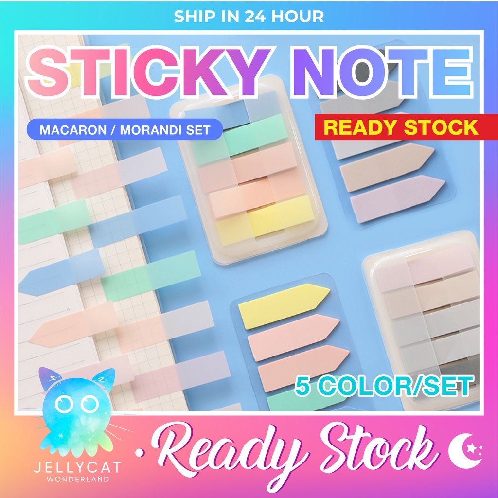 100 Sheets Macaron Morandi Sticky Note ️ Flags Tab Index Memo Message ...