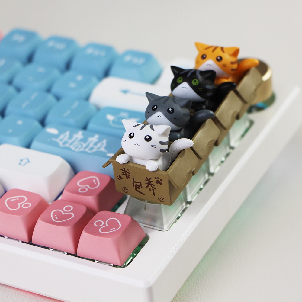 Cute Cat Artisan Keycaps OEM Profile Compatible or Gateron Cherry MX ...