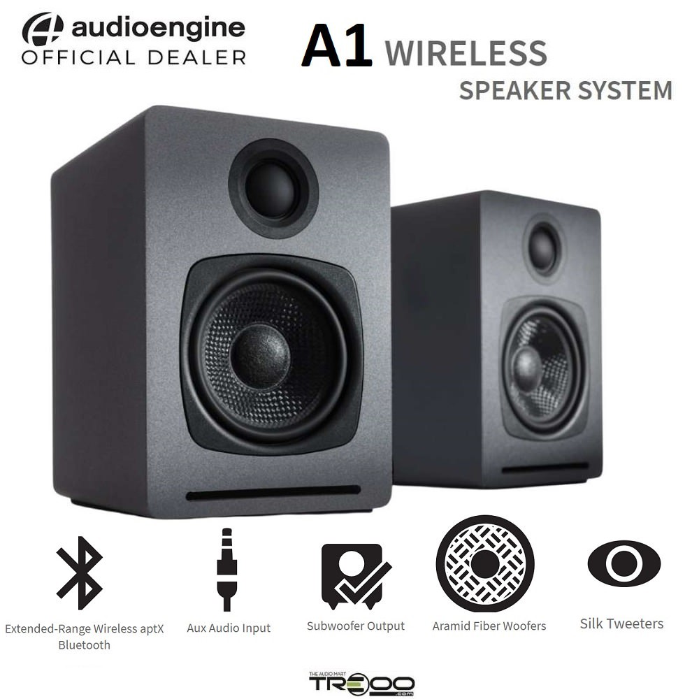 Audioengine A1 Wireless Bluetooth v5.0 Desktop Bookshelf Speakers ...