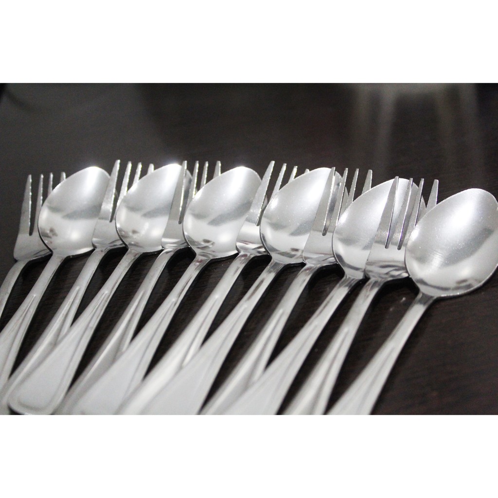 12pcs set Spoon and Fork (Stainless Steel) | Shopee Singapore