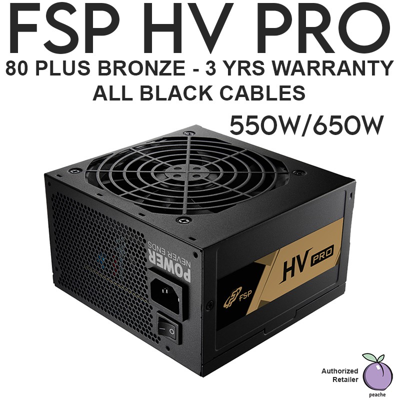 FSP HV PRO Bronze 550W 650W PSU Computer Customer PC Power Supply ATX ...