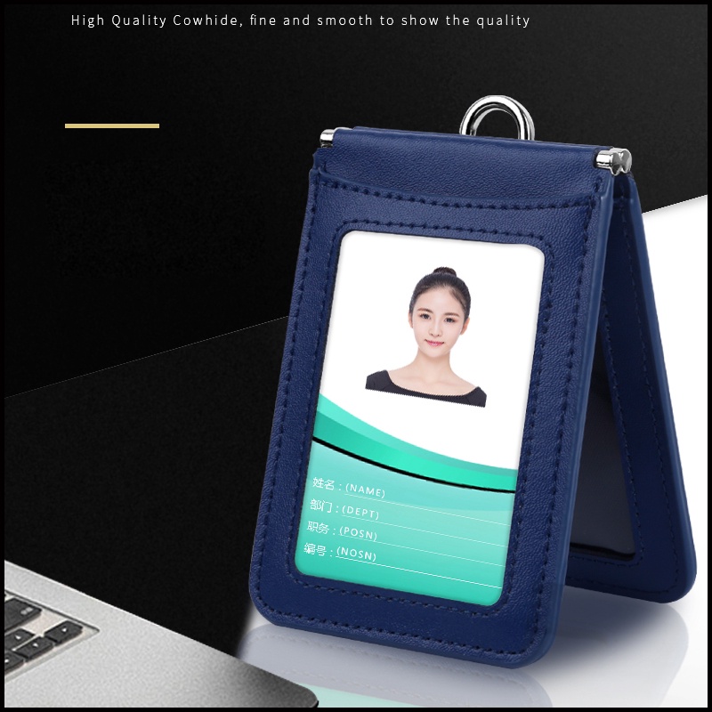 NEW Top Grade Genuine Leather ID Badge Holder Business Cards Holders ...