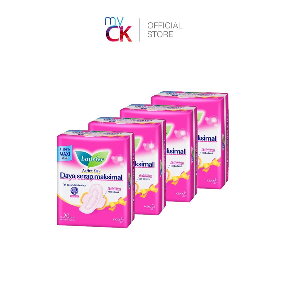 (Bundle of 4) Laurier Active Day Super Maxi Wing 22cm 20's | Shopee ...