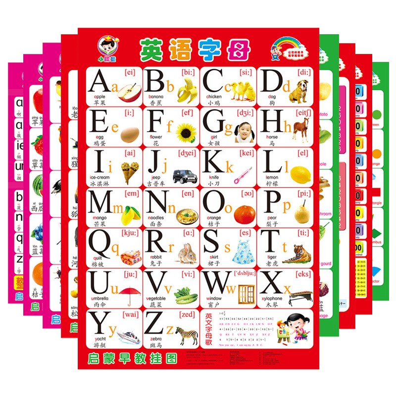 Baby Educational Toy Children's Puzzle Wall Chart in English and ...