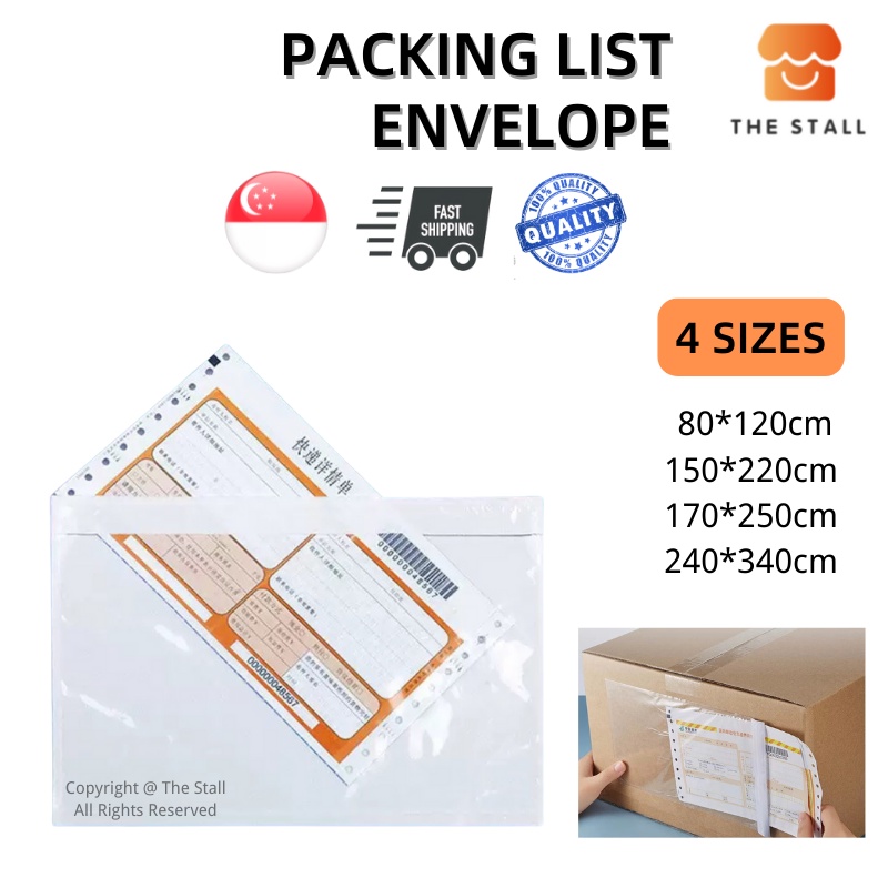 🇸🇬 Packing List Envelope / Adhesive Consignment Note Pouch / Carton Box Envelope / Polymailer ...