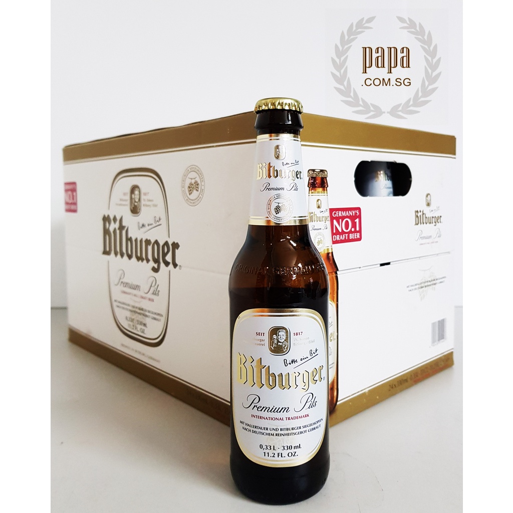 Bitburger Premium German Pilsener - 4.8% abv (24 x 330ml Bottle) BBD ...