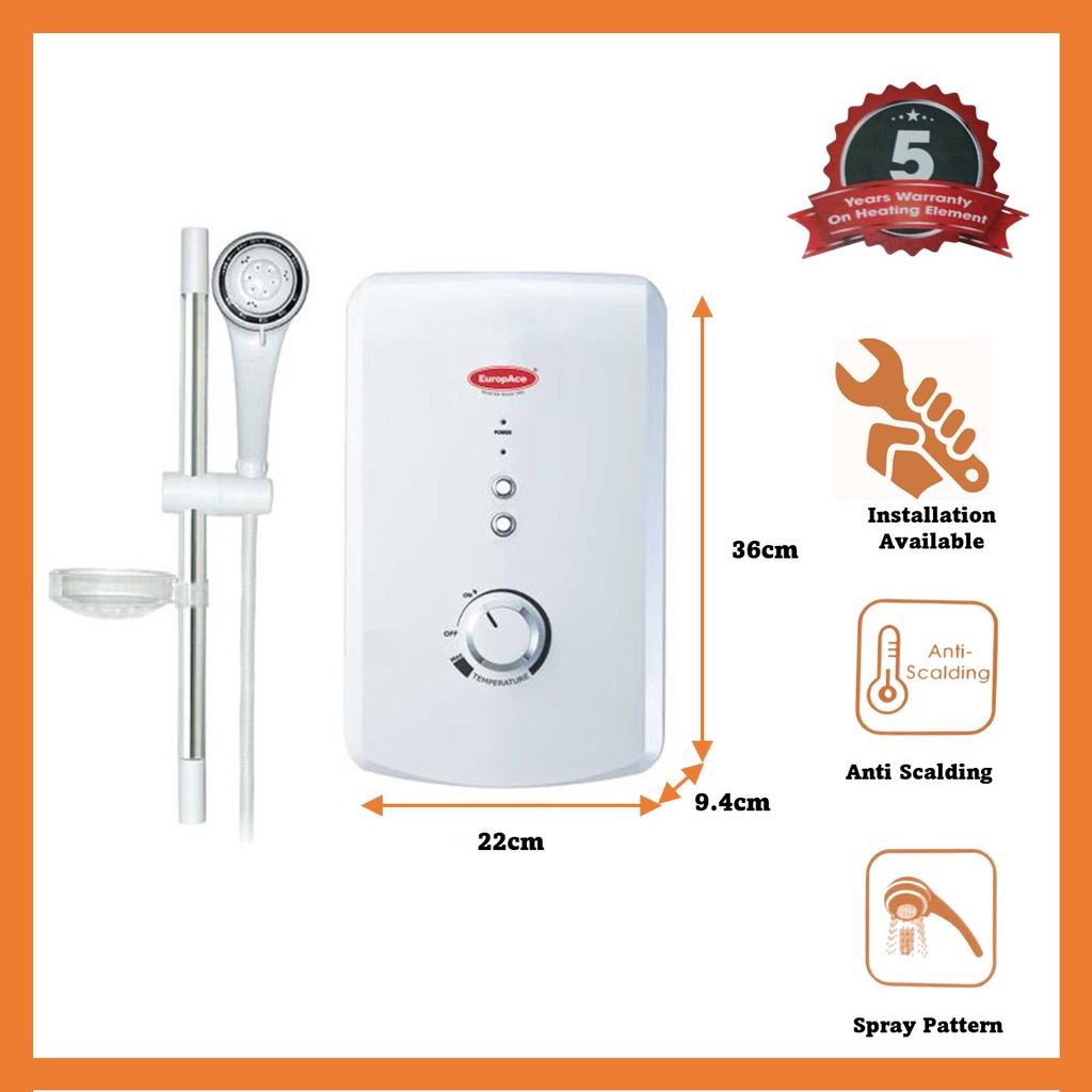 EUROPACE Instant Water Heater (EWH11C) *Installation Options Available ...
