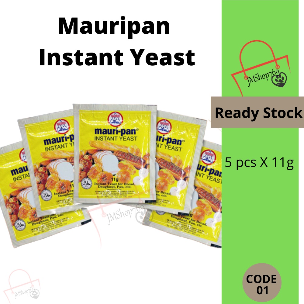 5 pcs X 11g Mauripan Instant Yeast,Yis Segera For Baking Cake Donut ...