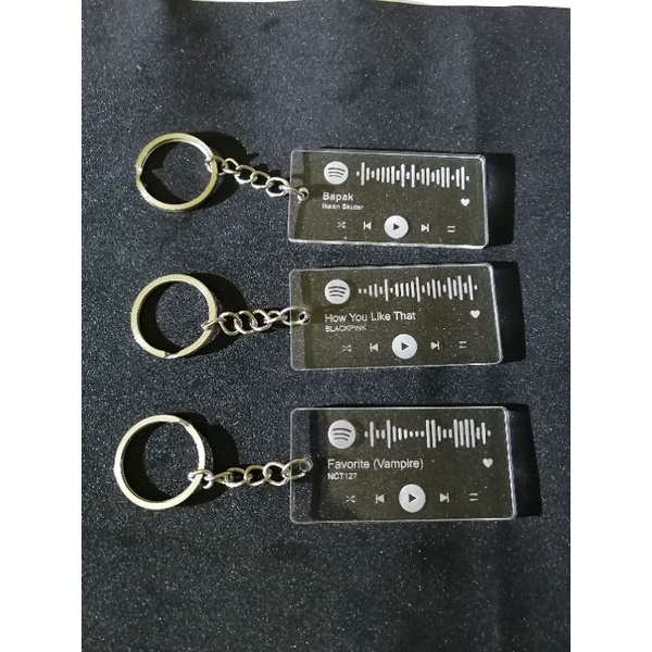 GANTUNGAN Acrylic Spotify Keychain Keychain - Custom Songs & Playlists ...