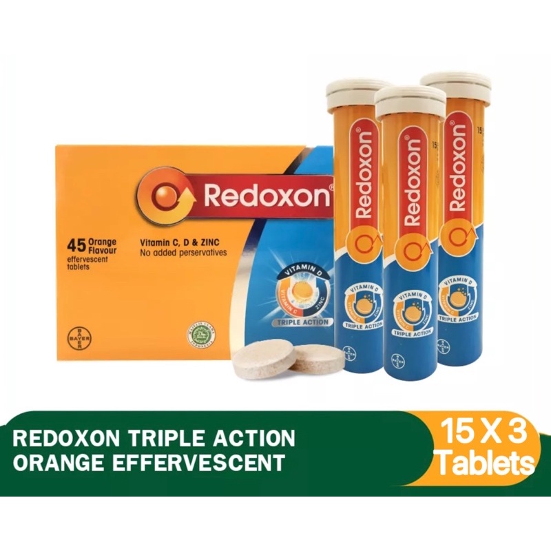 [Free Ship] [45s] Redoxon Triple Action Effervescent Orange 45 Tablets ...