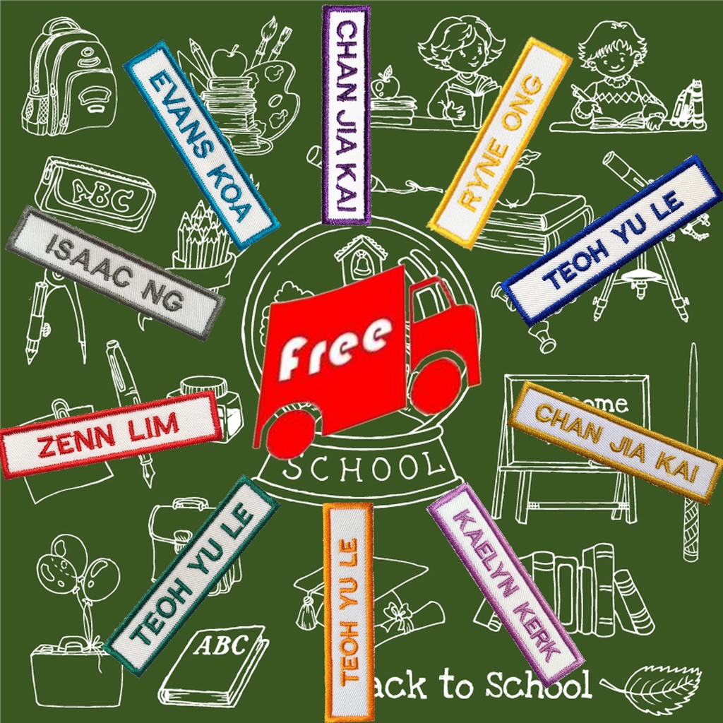 *Local"School Name Tag Iron On Sticker | Shopee Singapore