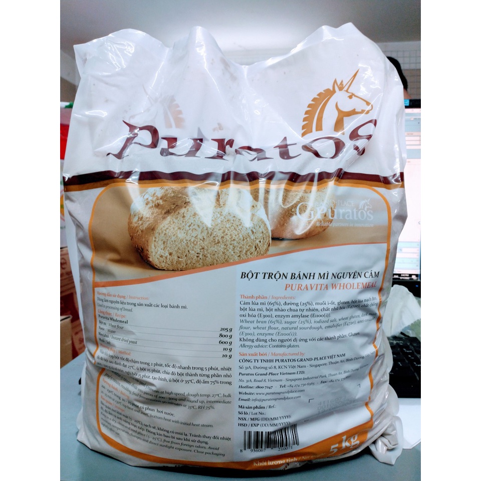 1kg bag of puratos brand whole wheat bread premix divided from 5kg bag ...