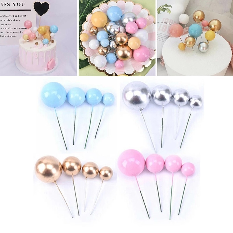 Pack of 10 Creative Metal Ball Cake Toppers DIY Cake Toppers Wedding ...