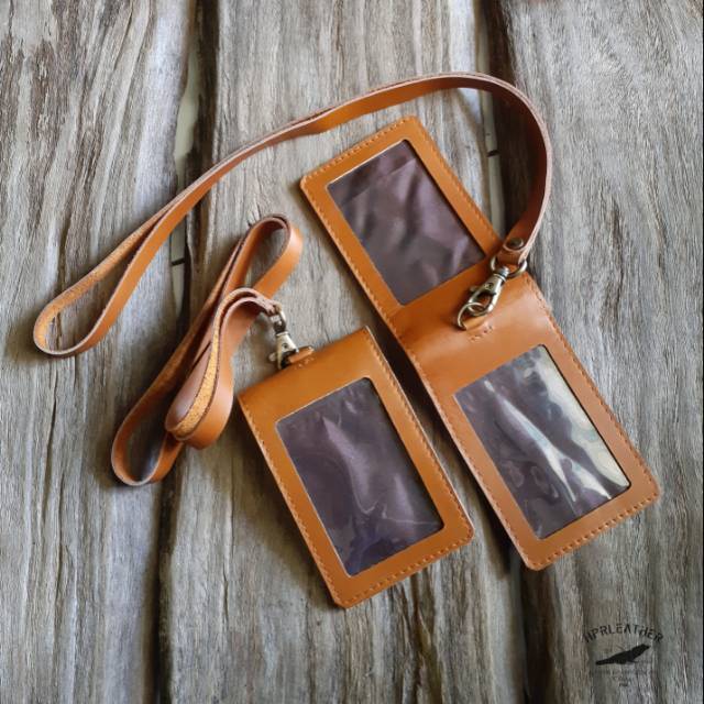 Double mica Name tag made of tan pull up cowhide leather | Shopee Singapore