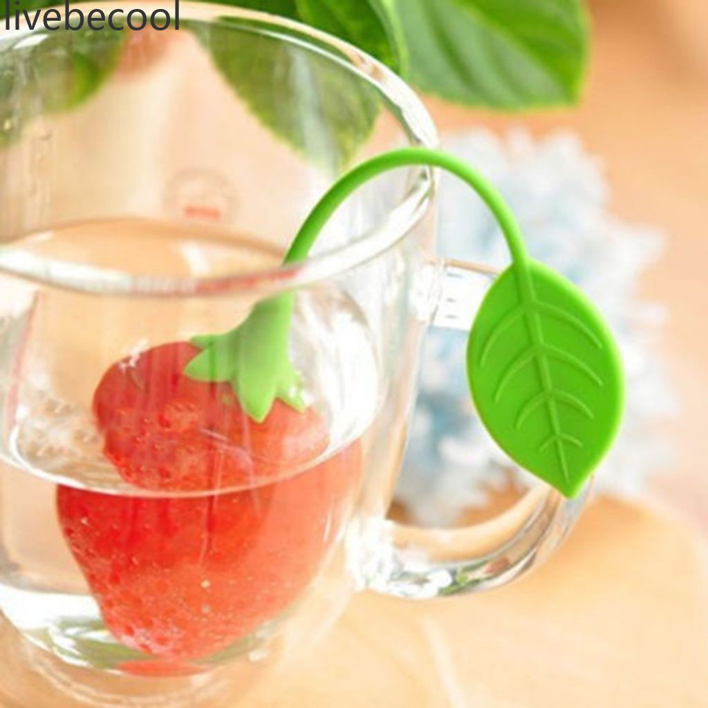 1 pcs Strawberry Design Loose Tea Leaf Strainer Herbal Spice Filter ...