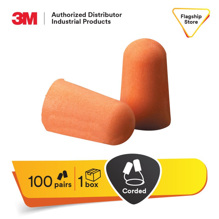 3M Foam Earplugs 1110, Corded (100pairs/box) NRR 29dB | Shopee Singapore