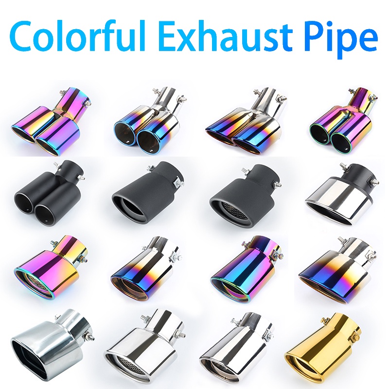 Multi Color Stainless Steel Muffler Burn Tip Pipe / Universal Car ...