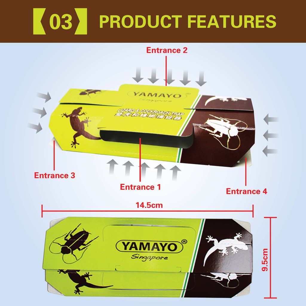 [SG STOCK] 10pcs Lizard Trap Sticker Cockroach Glue Catcher || Non ...