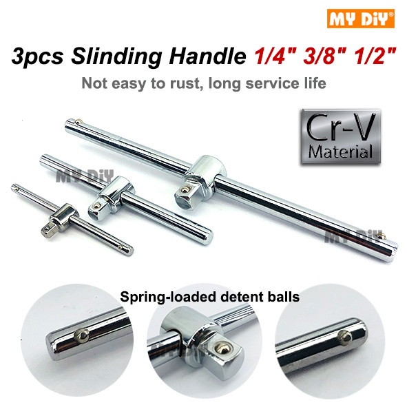 MYDIYSDNBHD - SADAGOOD CRV 3PCS 1/4" 3/8" 1/2" T HANDLE SLIDING BAR BOX ...