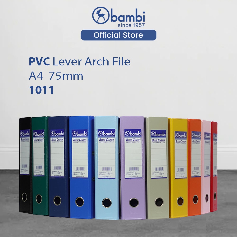 Bambi PVC Lever Arch File A4 75 mm (3 inch) – 1011 | Shopee Singapore