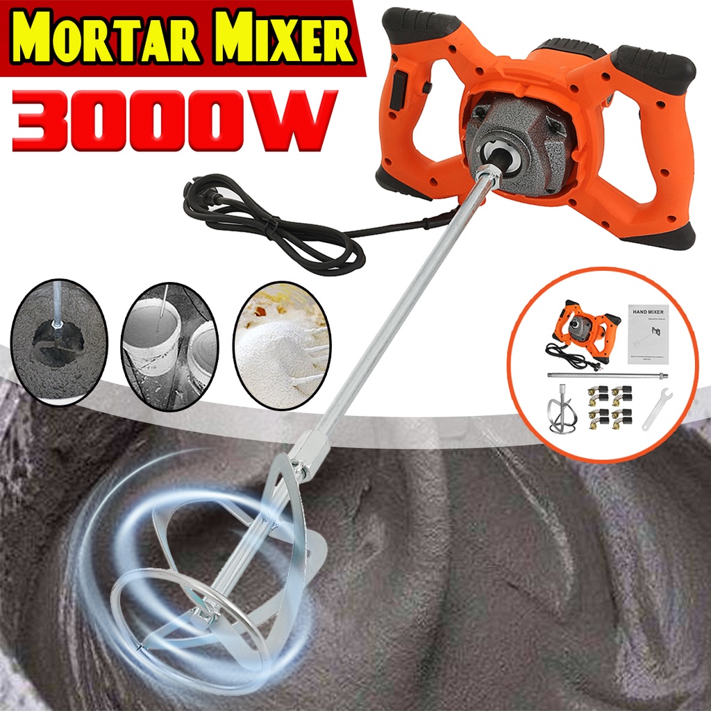 3000W Industrial Grade Mixer 6 Gear Adjustable Speed Handheld Paint ...