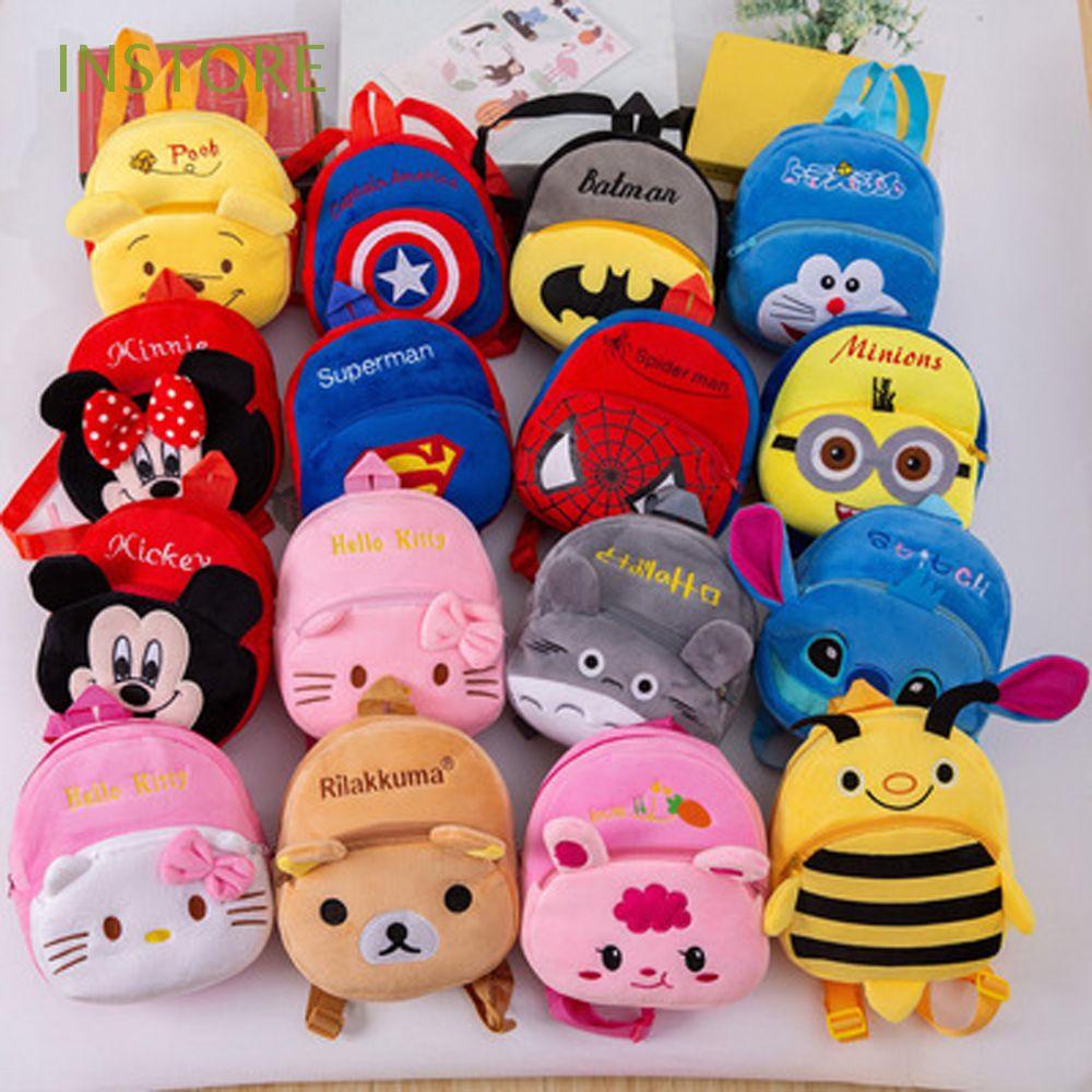 INSTORE Student Bags Plush Backpack Baby School Bag Spiderman Kids ...