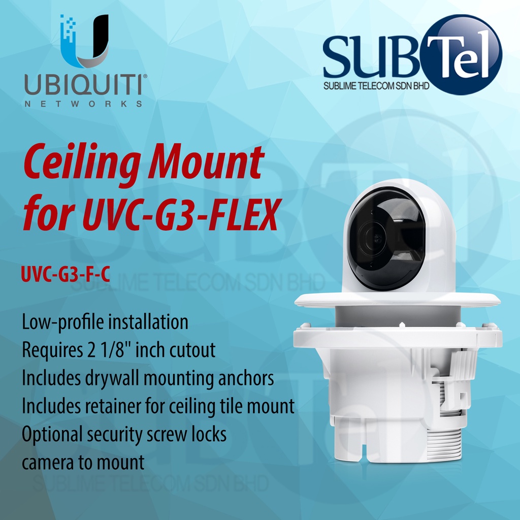 Ubiquiti UVC-G3-F-C Ceiling Mount Accessory for UVC-G3-FLEX POE IP CCTV ...