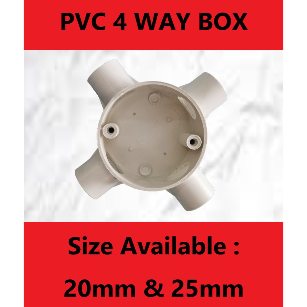 20mm & 25mm PVC Conduit Pipe 4WAY BOX Jointer/ CROSS BOX | Shopee Singapore