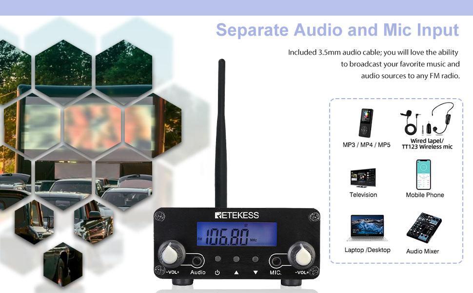 RETEKESS TR508 FM Transmitter Mini Radio Station Wireless Broadcast ...