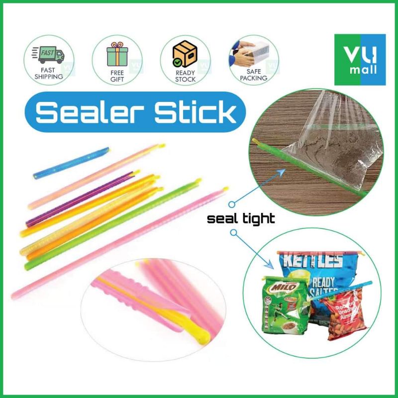 VU Colourful Sealer Stick Snack Seal Food Plastic Stick Penutup Makanan ...